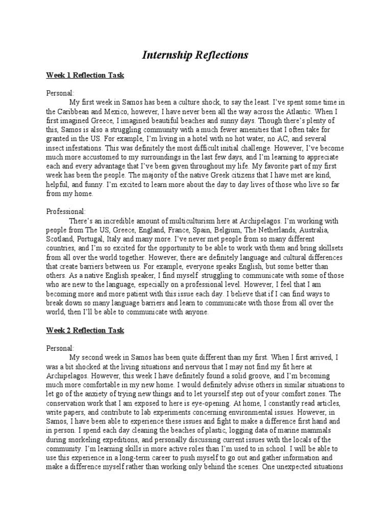 Internship Reflections: Week 1 Reflection Task | PDF | Social Media ...