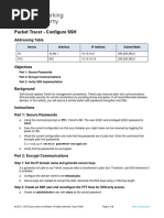 16.4.6 Packet Tracer - Configure Secure Passwords and SSH | PDF