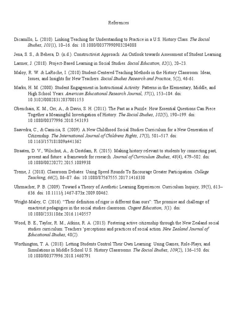 References Final | Download Free PDF | Project Based Learning | Curriculum