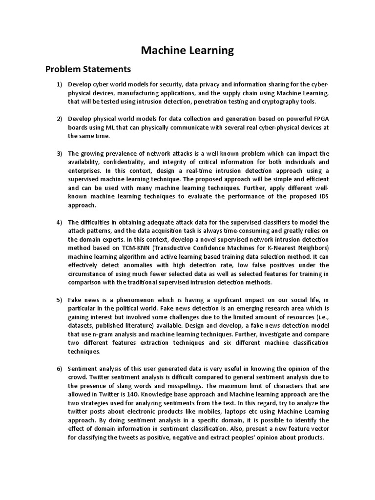 Machine Learning-Problems | PDF | Machine Learning | Applied Mathematics