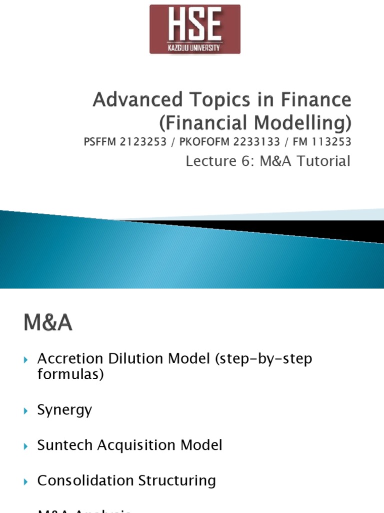Lecture6 M&A Tutorial PDF | PDF