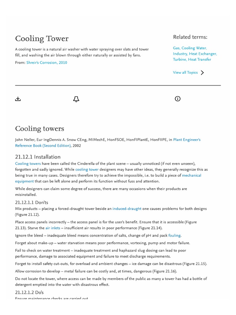 Sciencedirect Topic Cooling Tower | PDF