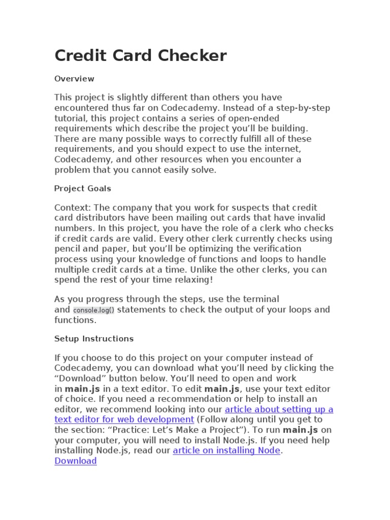 Credit Card Checker | PDF | American Express | Algorithms