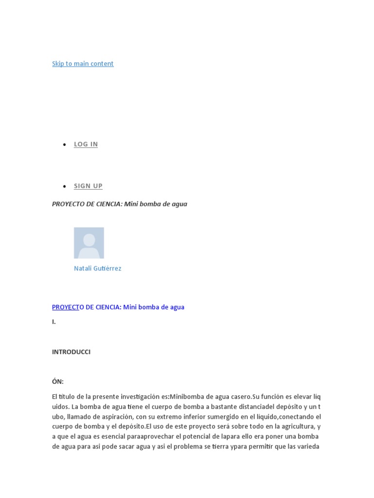 Proyecto Bomba de Agua | PDF | Bomba | Agua