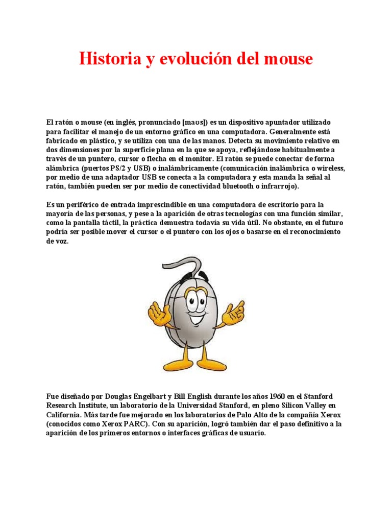 Historia y Evolución Del Mouse | PDF | Equipo de oficina | La ...