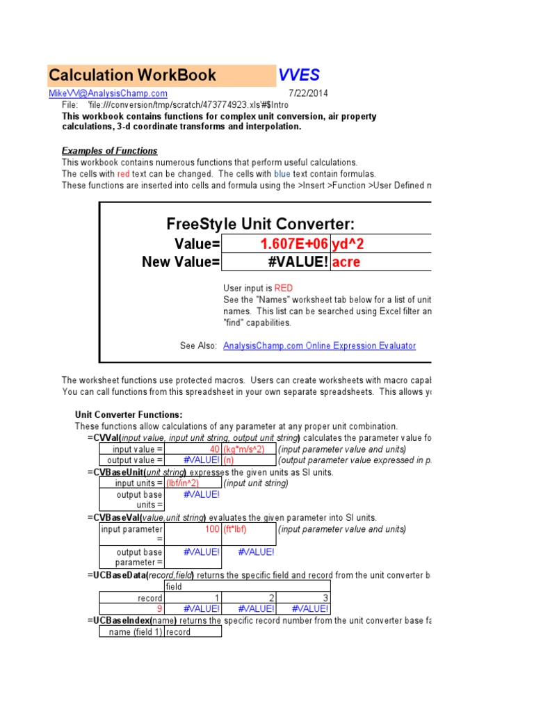 Calculation Workbook: Value New Value #Value! | PDF | Atmosphere Of ...
