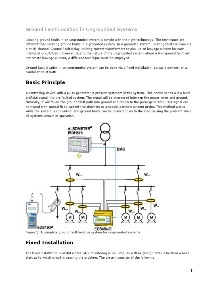 BENDER Ground Fault Location in Ungrounded Systems | PDF | Alternating Current | Transformer