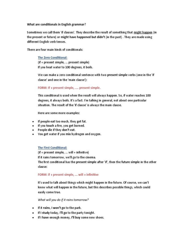 What Are Conditionals in English Grammar?: The Zero Conditional | PDF | Language Mechanics | Syntax