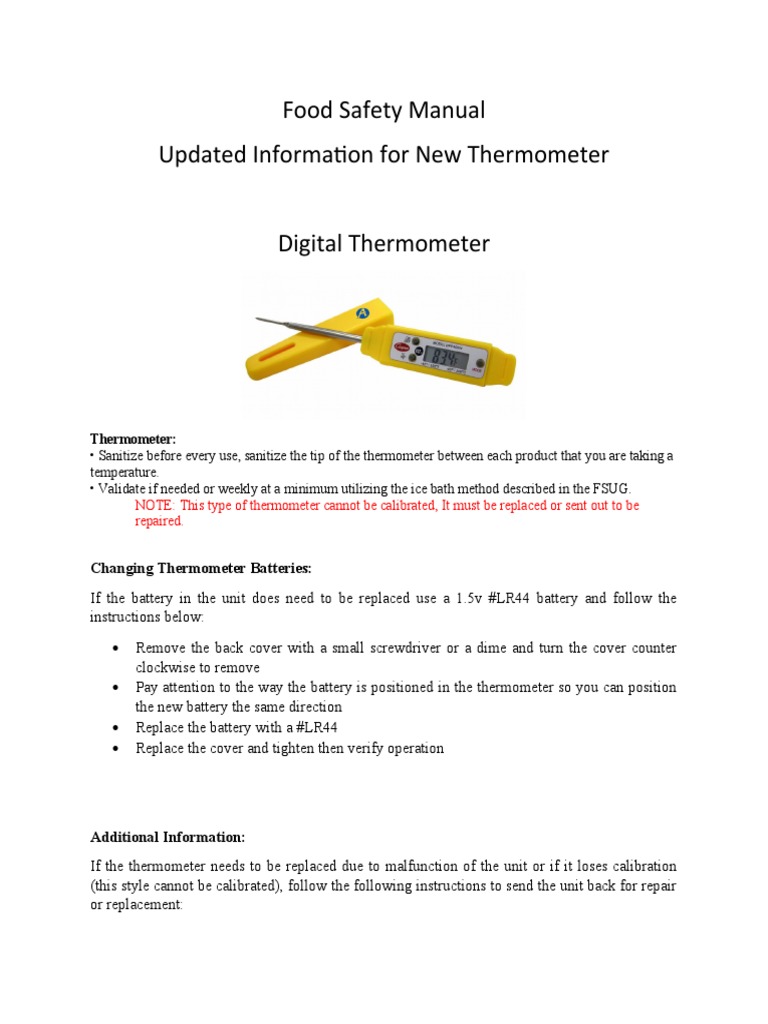 Food Safety Manual Update | PDF