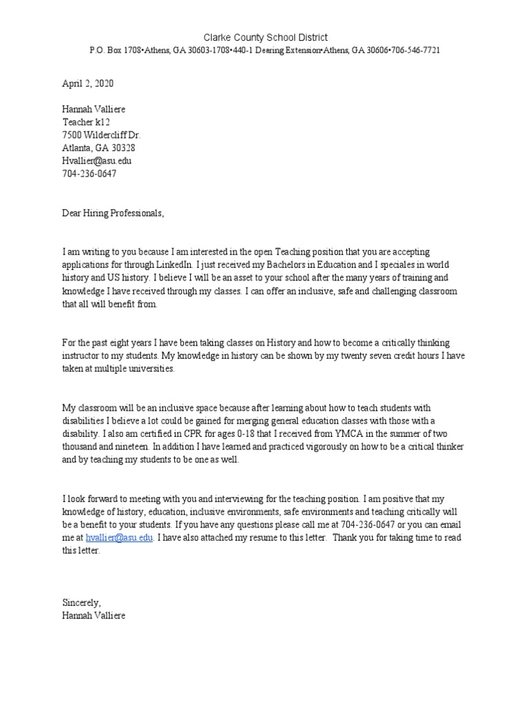 L3-Cover Letter | PDF