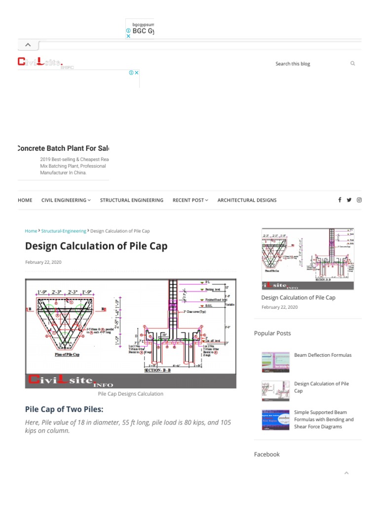 Pile Cap Design Calculation Guide | PDF | Deep Foundation | Structural ...