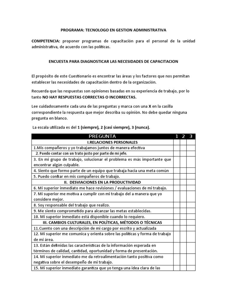 Encuesta DNC | PDF | Cuestionario | Business