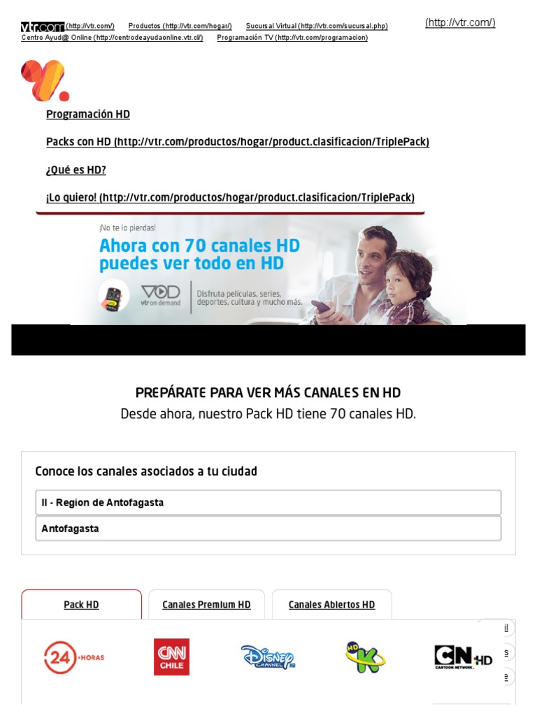 VTR - Canales HD | PDF | Electrónica | Imagen