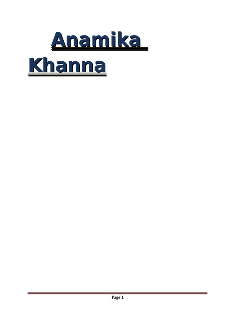 Khanna: Anamika | PDF | Softlines (Retail) | Cultural Trends