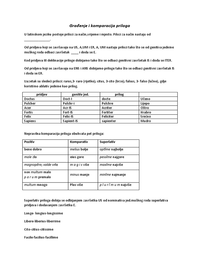 Građenje I Komparacija Priloga | PDF