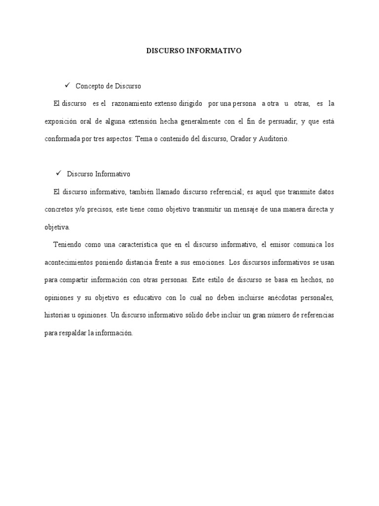 Discurso Informativo | PDF | Tutankamón | Discurso