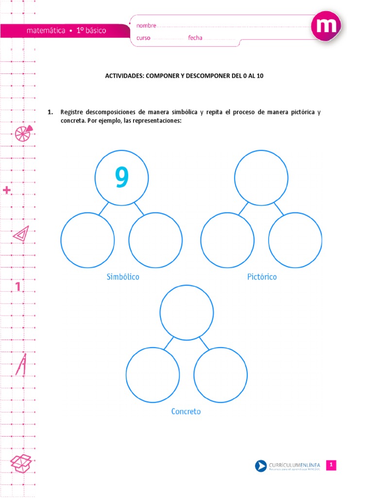 Actividades de Composición y Descomposición 0-10 | PDF | Artes del ...