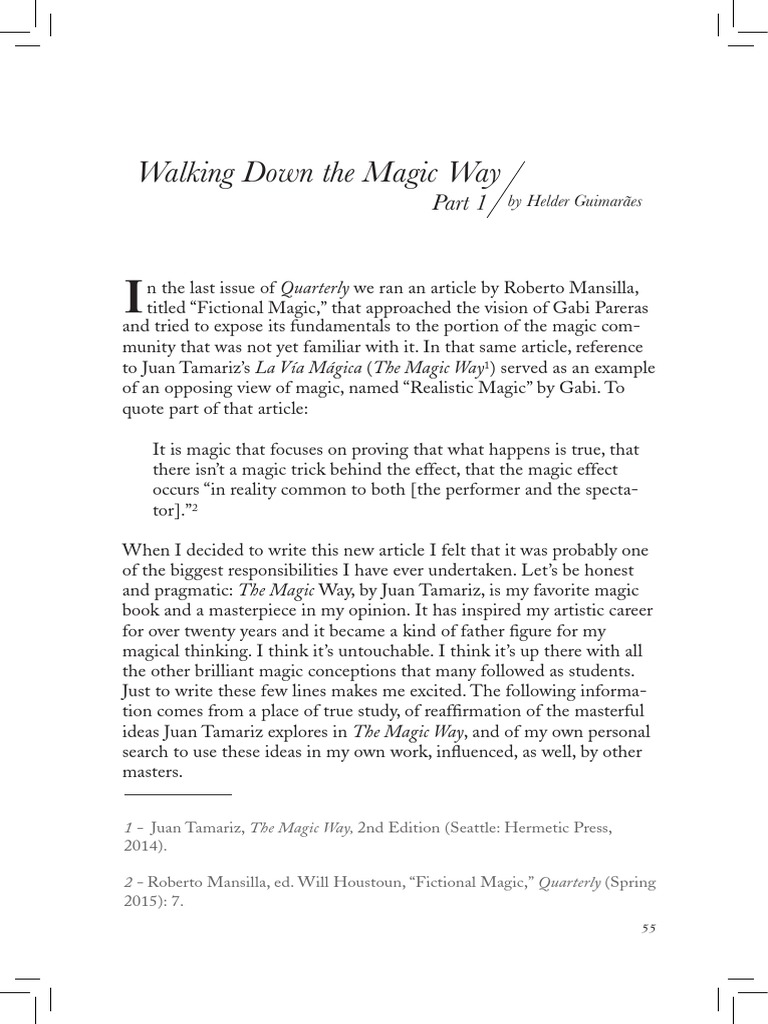Walking Down The Magic Way PDF | PDF | Magic (Illusion) | Idea