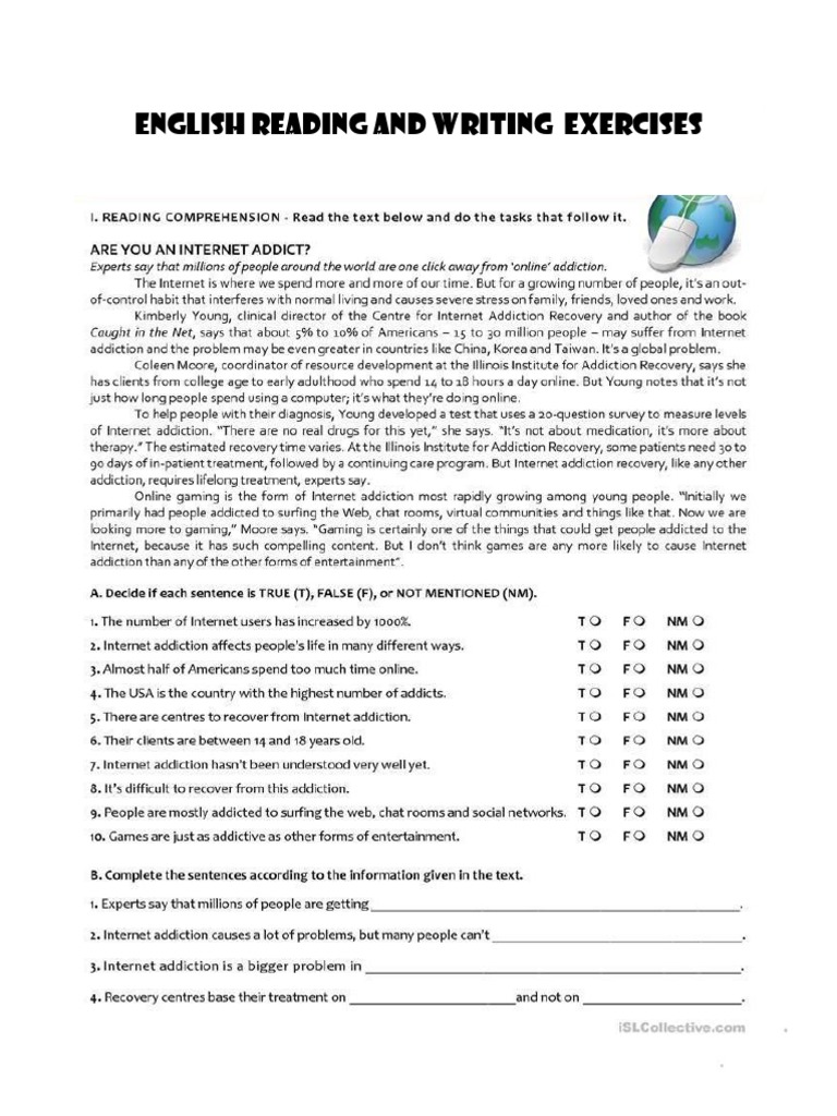 Reading and Writing Exercises | PDF