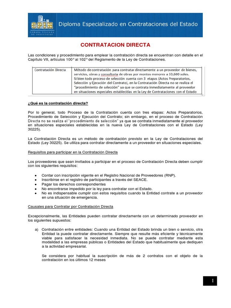 Contratacion Directa: ¿Qué es la contratación directa? | Estado ...
