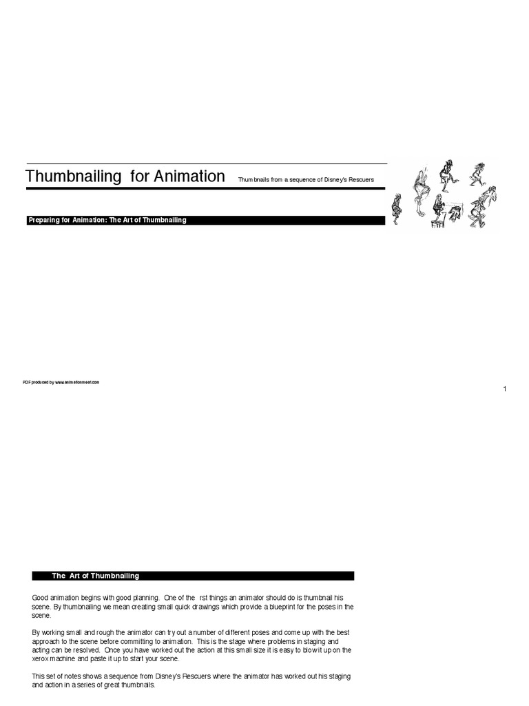 Preparing For Animation: The Art of Thumbnailing | PDF