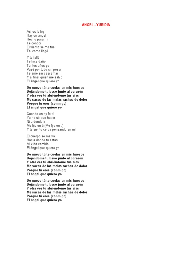 Angel - Yuridia | PDF