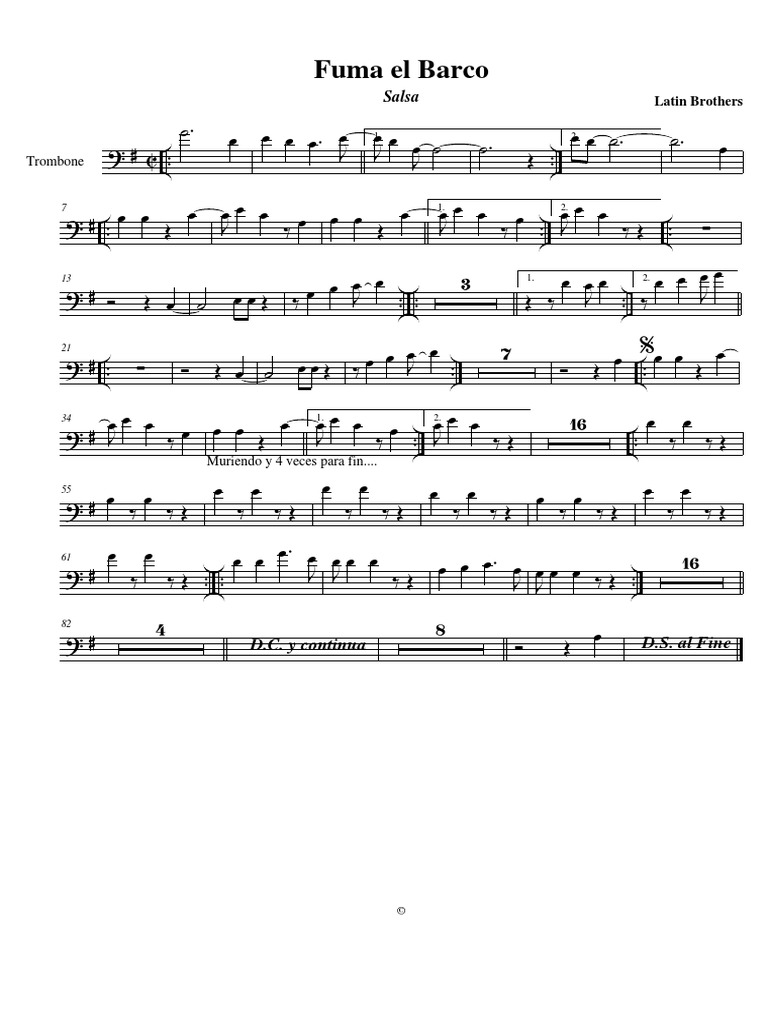 The Latin Brothers - Fuma El Barco (Solo Bone) PDF | PDF