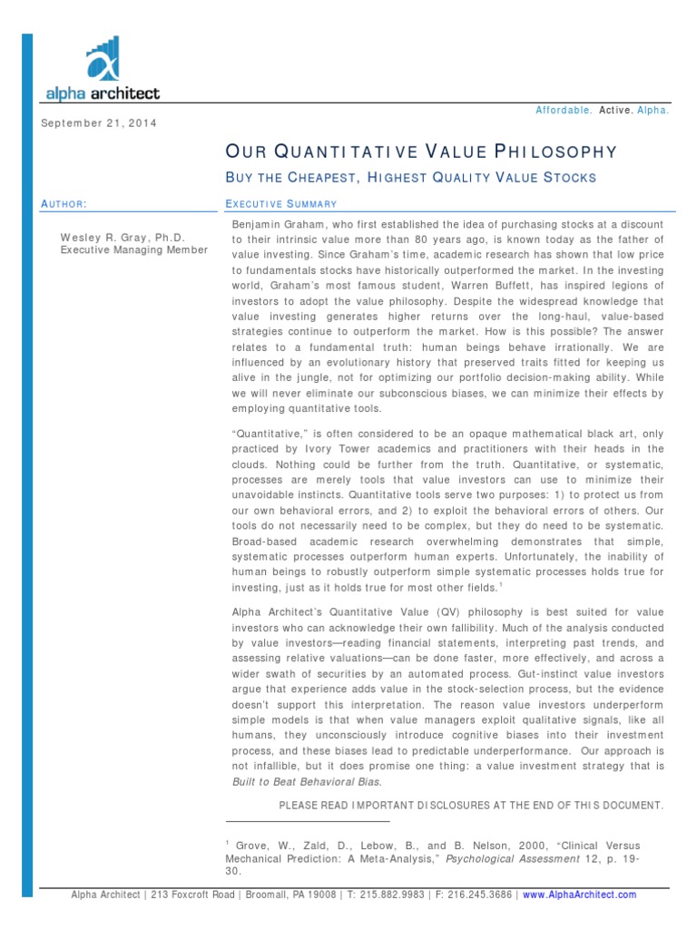 35 Quantitative Value Final | PDF | Value Investing | Investing