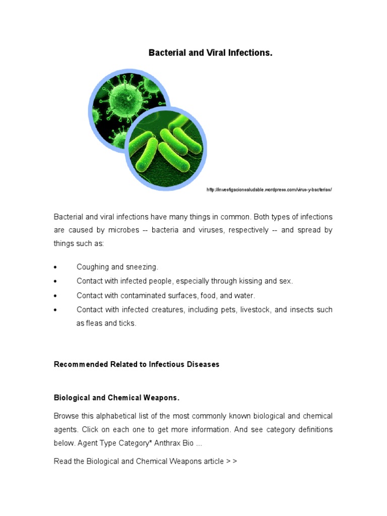 Bacterial and Viral Infections.: Recommended Related To Infectious ...