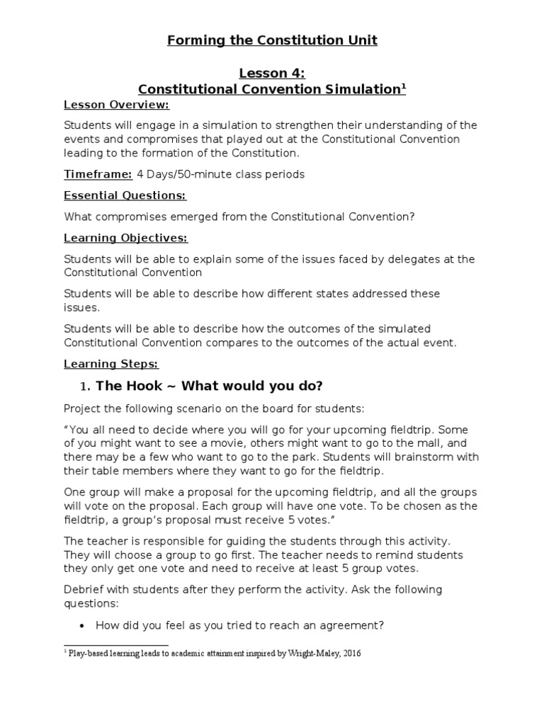 Constitutional Convention Simulation Guide | PDF | Constitutional ...
