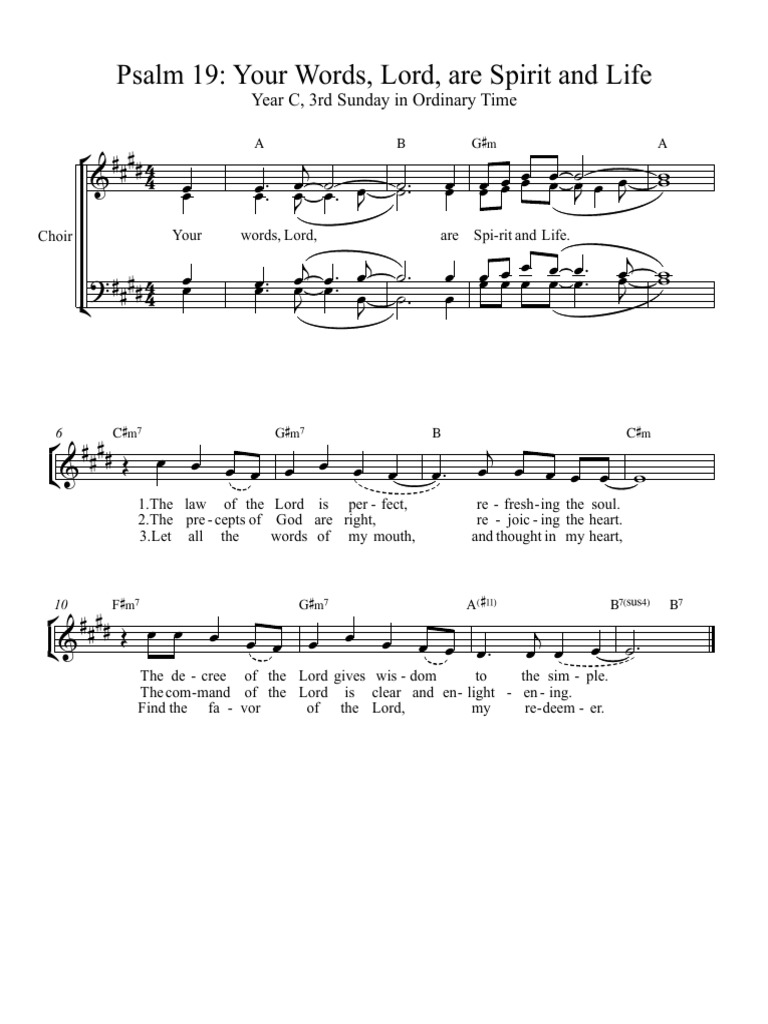Psalm 19: Your Words, Lord, Are Spirit and Life | PDF | Christian ...