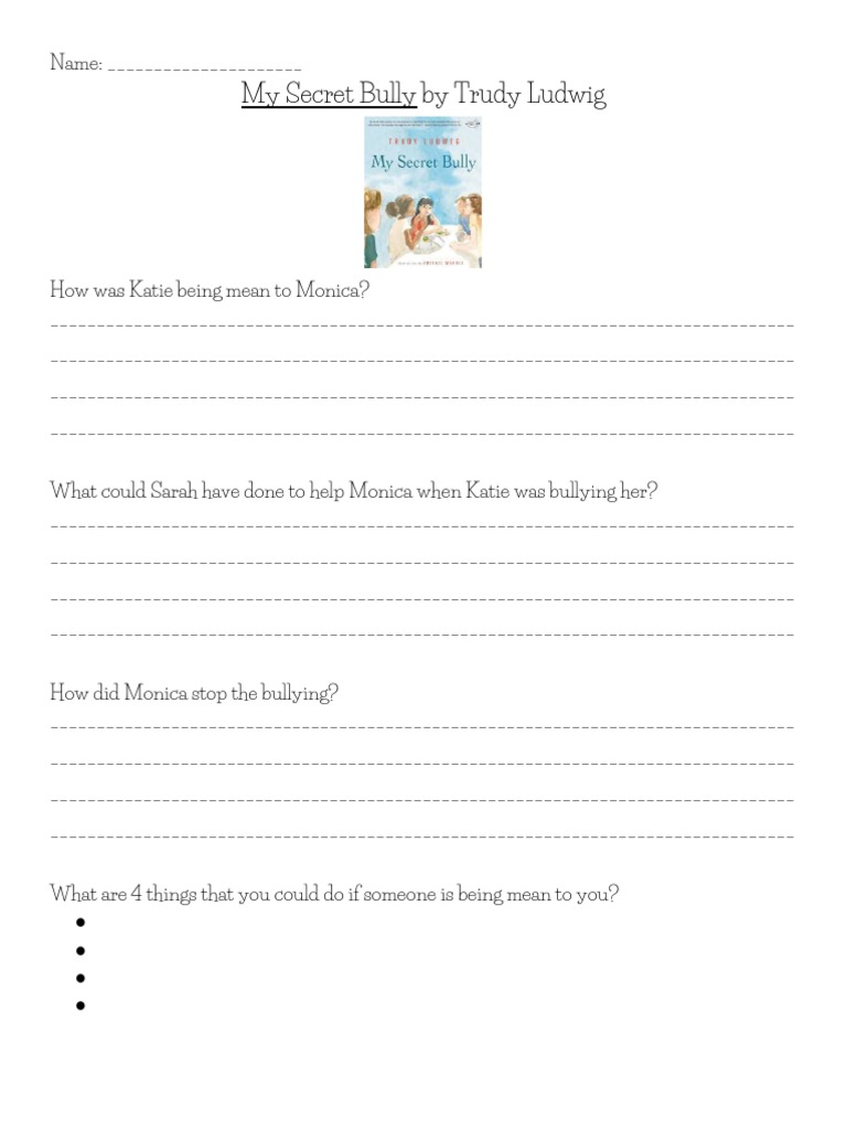 My Secret Bully: Activities & Questions | PDF