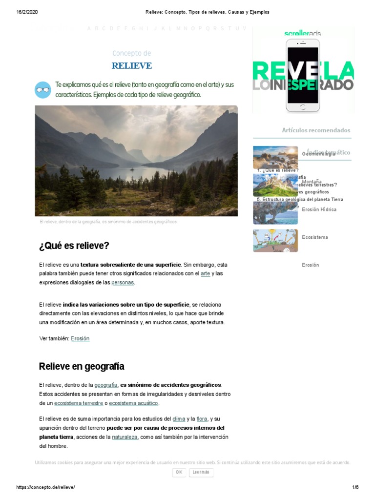 Relieve - Concepto, Tipos de Relieves, Causas y Ejemplos | PDF | Terreno | Montañas