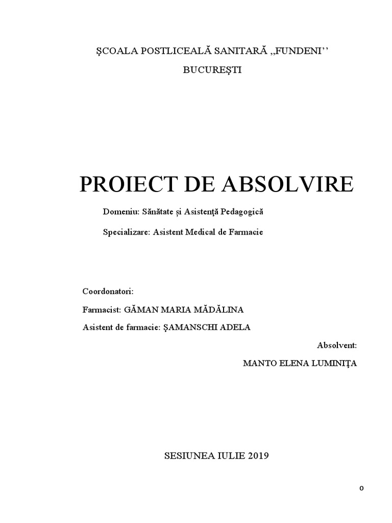 Tema Proiect de Absolvire | PDF