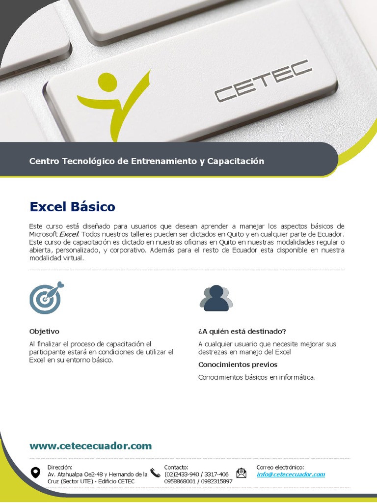 Curso Excel Basico | PDF | Microsoft Excel | Hoja de cálculo