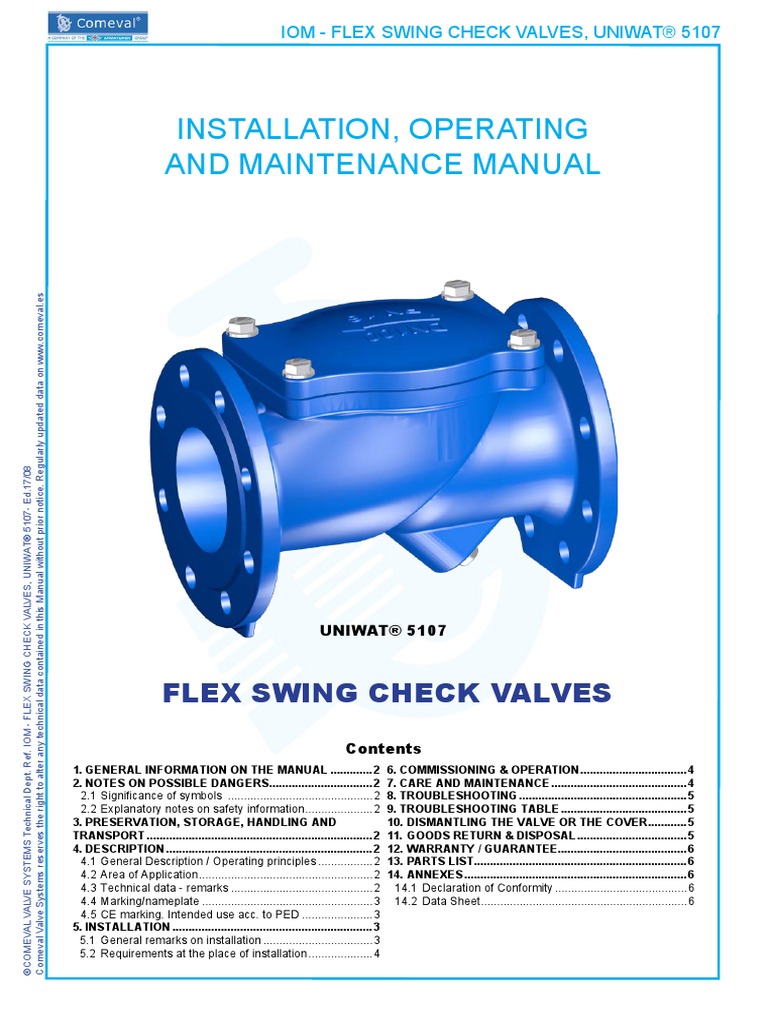 Check Valve - Comeval PDF | PDF | Valve | Pipe (Fluid Conveyance)