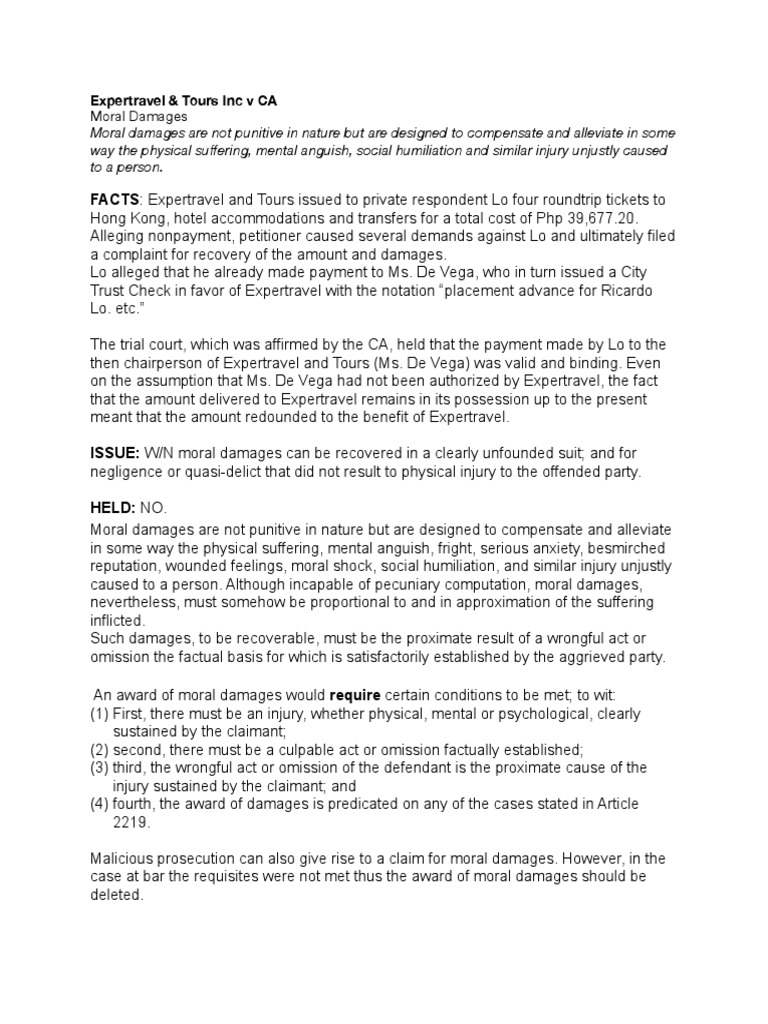 FACTS: Expertravel and Tours Issued To Private Respondent Lo Four ...