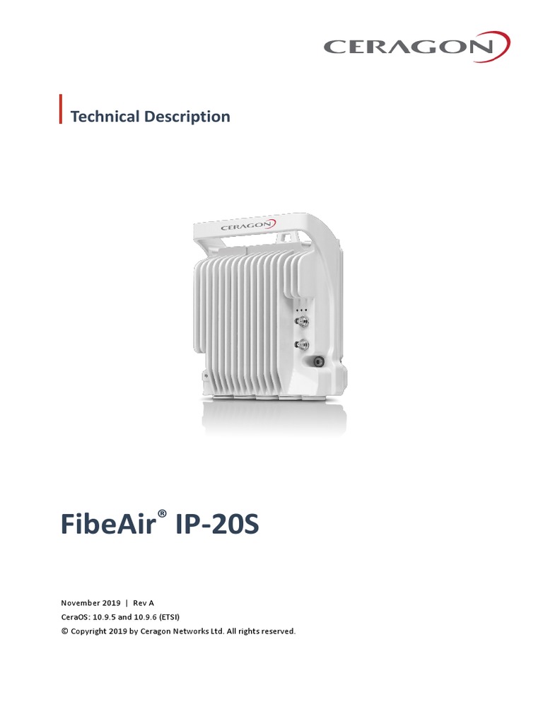 Ceragon FibeAir IP-20S Technical Description 10.9.5 10.9.6 ETSI Rev A ...
