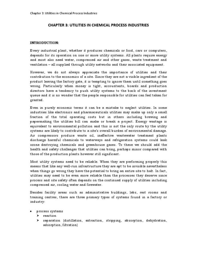 Chap 3 Utilities in Chemical Process Industries - 2 | PDF ...