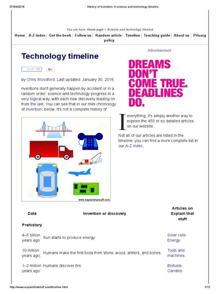 History of Invention - A Science and Technology Timeline | PDF ...