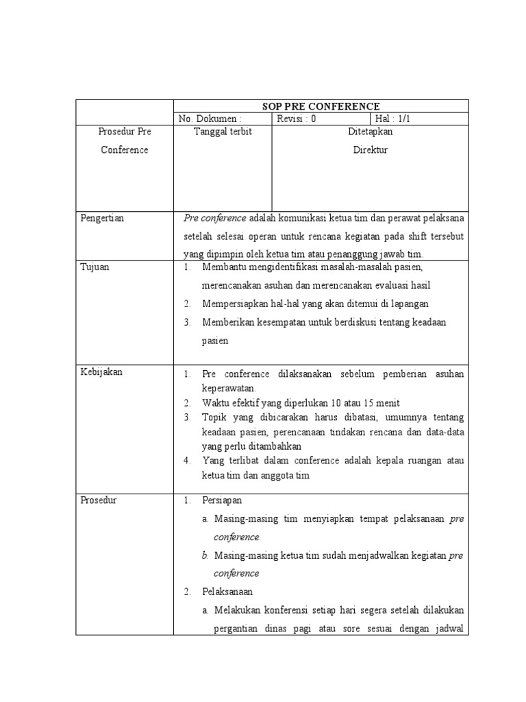SOP Pre Conference | PDF