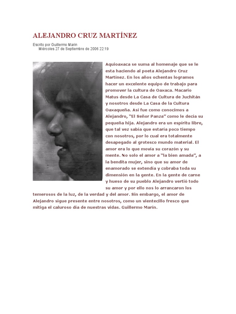 Homenaje a Alejandro Cruz Martínez | PDF