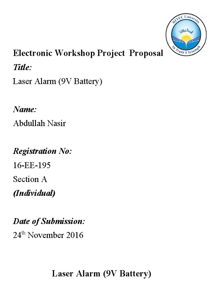 Electronic Workshop Project Proposal | PDF