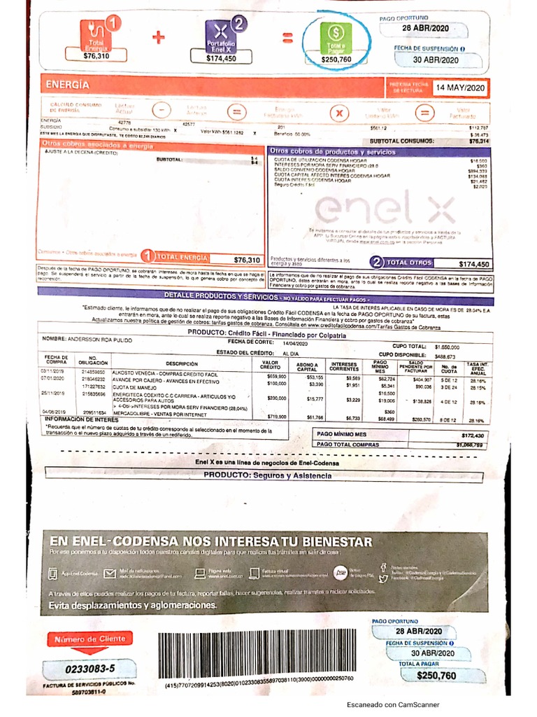 Recibo Codensa | PDF