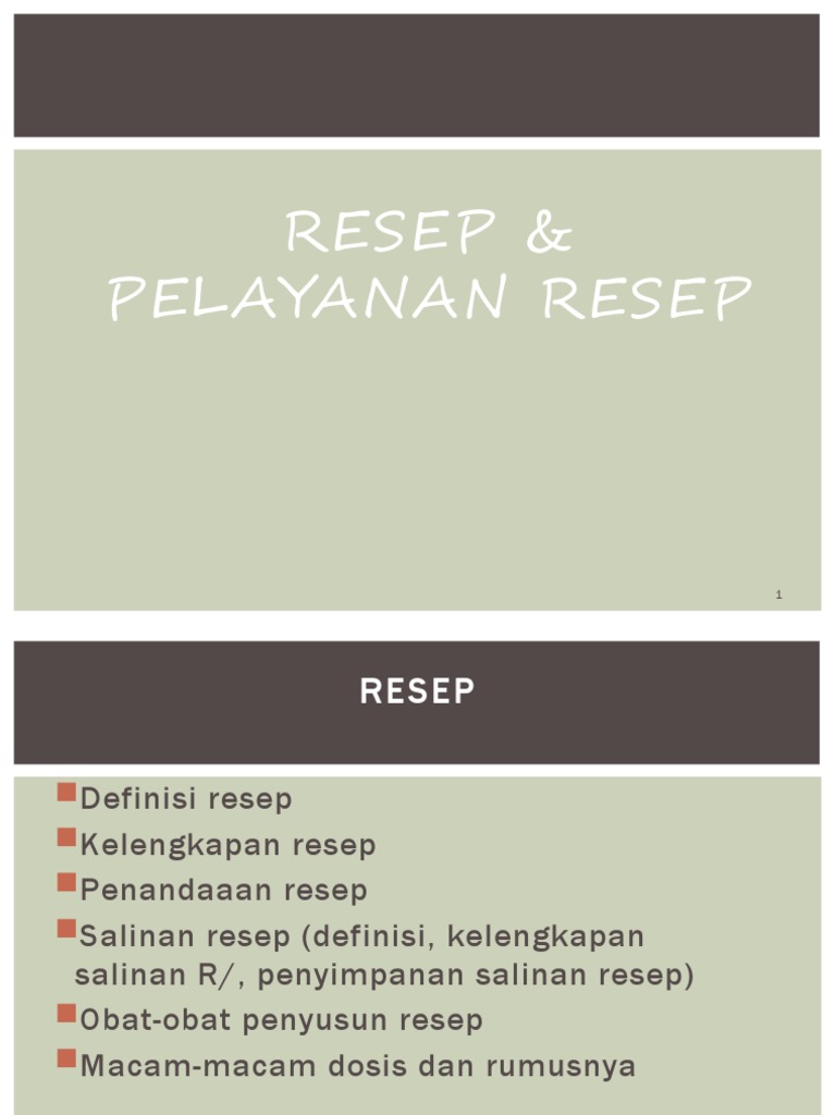 Resep | PDF | Pengembangan Diri | Sains & Matematika