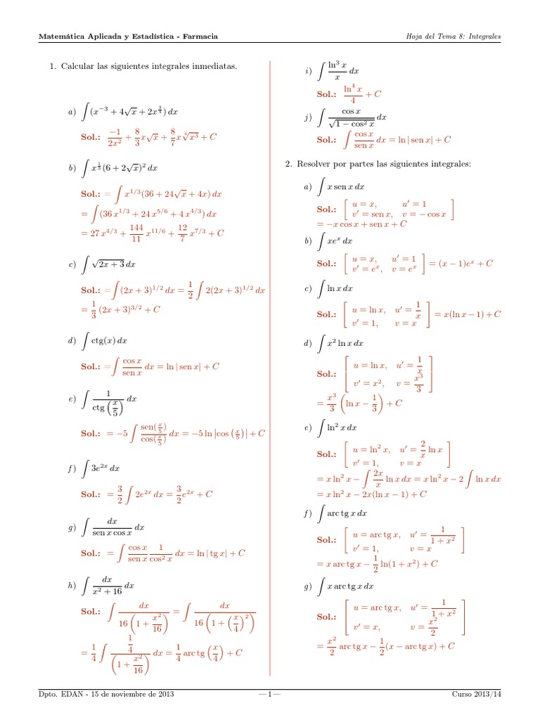 Hoja8Resuelta 1 PDF | PDF | Intervalo (Matemáticas) | Integral