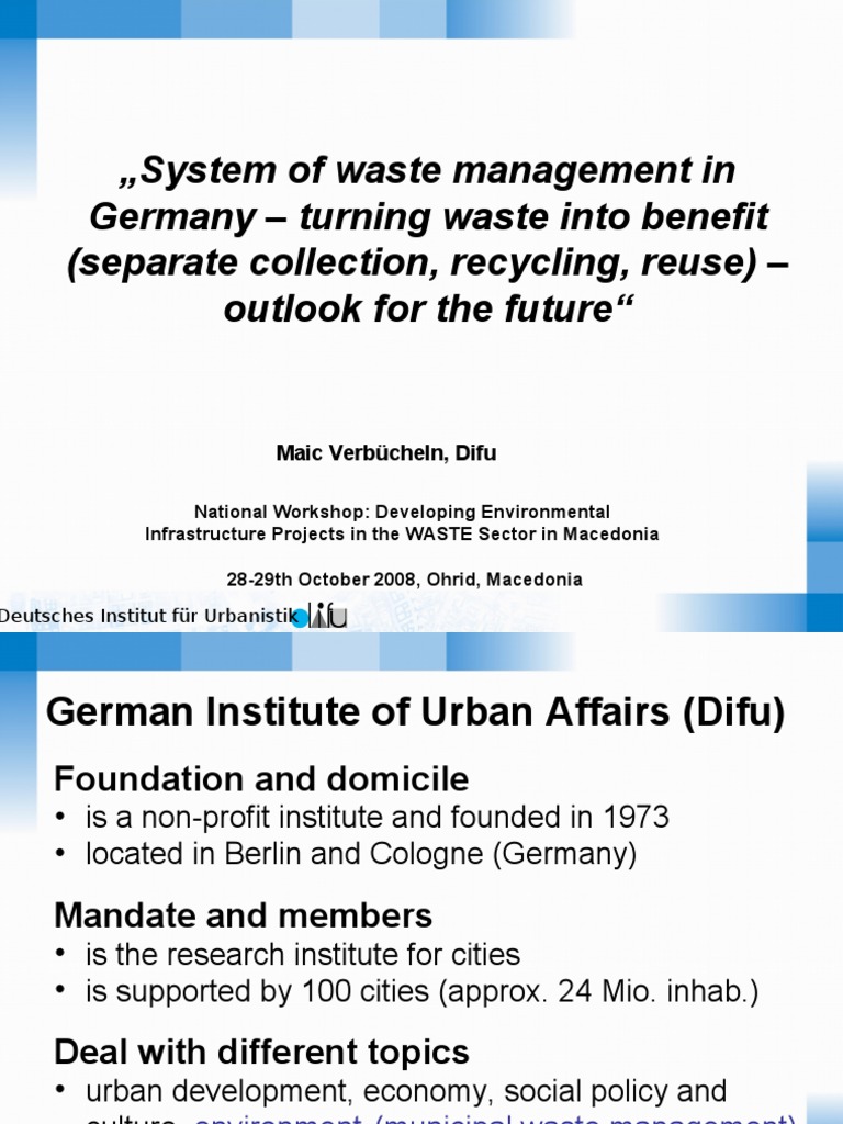 System of Waste Management in Germany - Turning Waste Into Benefit ...