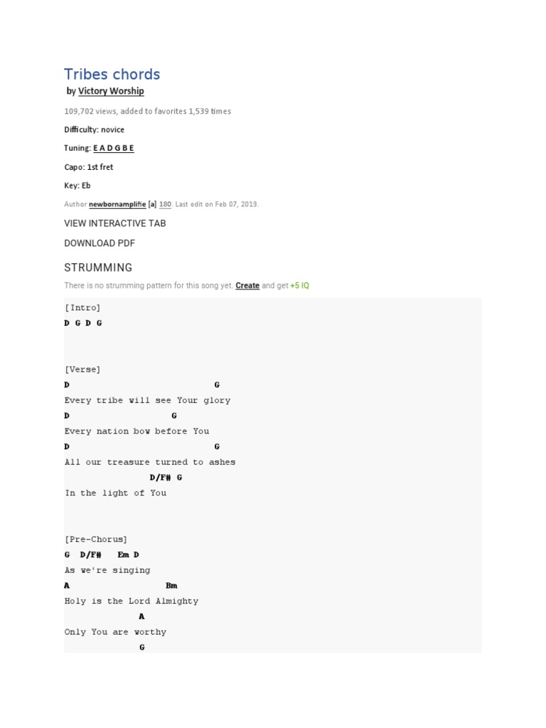 Tribes Chords | PDF | Song Structure | Music Theory