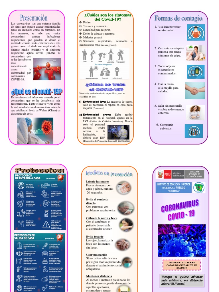 Triptico de Covid 19 Alumnos PDF | PDF | Especialidades Medicas ...
