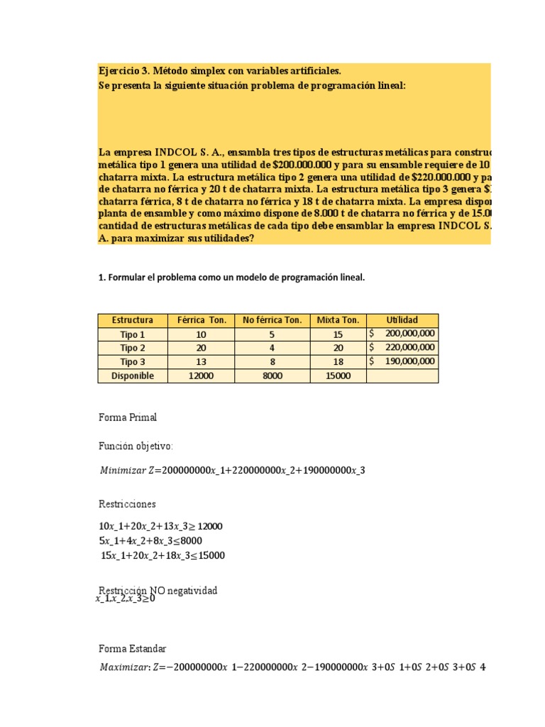 Aporte Ejercicio 3 Juan Carlos | PDF | Programación lineal | Análisis de sistemas
